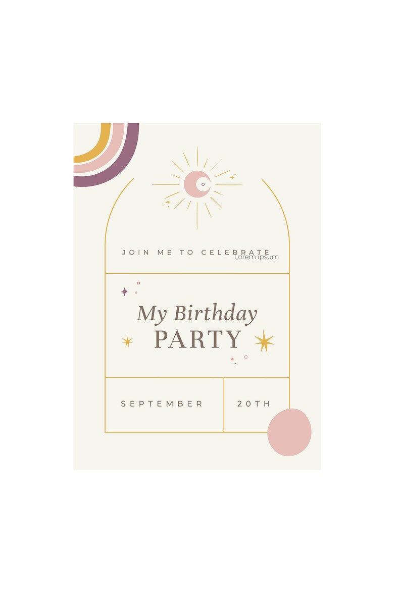 Boho Invitation Template - Etsy