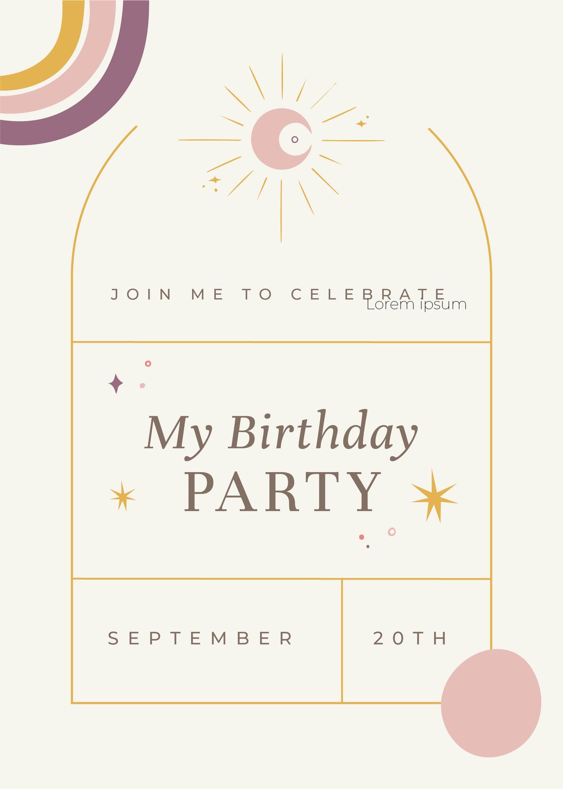 Boho Invitation Template - Etsy