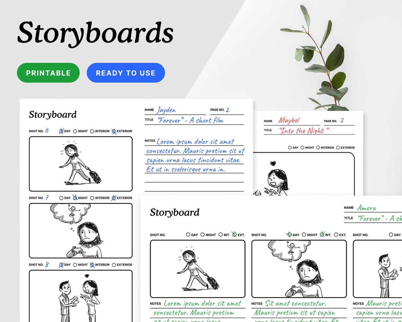 Storyboard Template Printable & Digital Download, Film Planner for ...