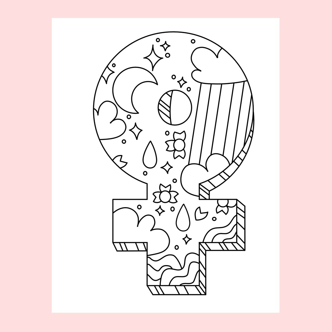 Feminism Female Symbol Coloring Page - Etsy