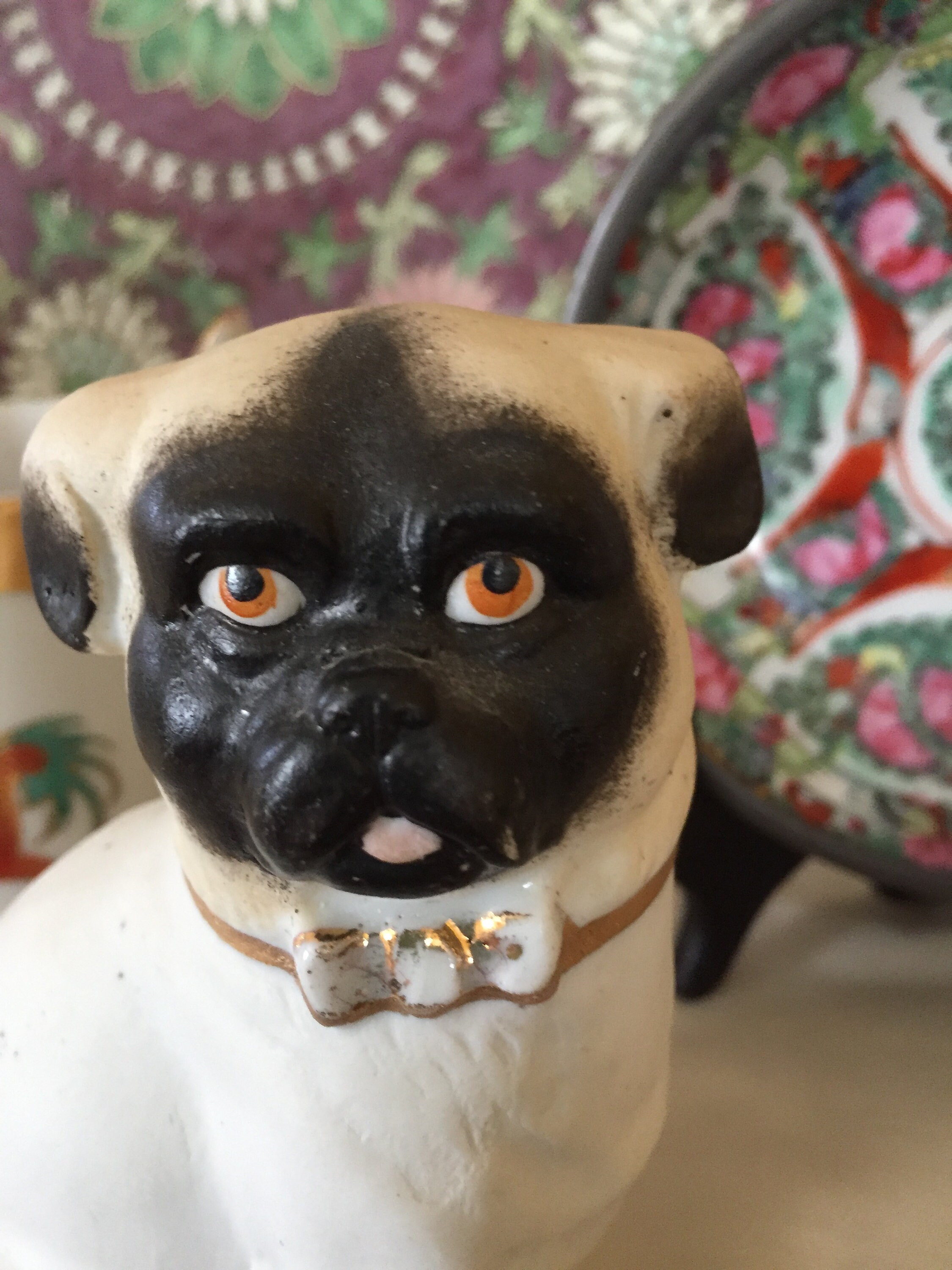 Antique Pug Figurine With Peeping Tongue - Etsy
