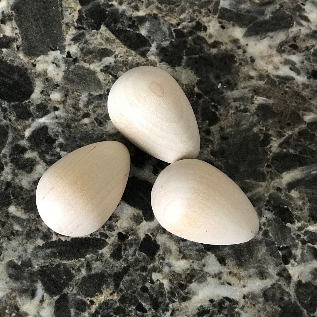 Wood Eggs Package of 3 Unfinished Wood Shapes 1 1/2 Inch Miniatures - Etsy