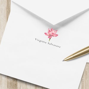 Lotus Flower Stationery Set | Personalized Floral Stationary | Custom ...