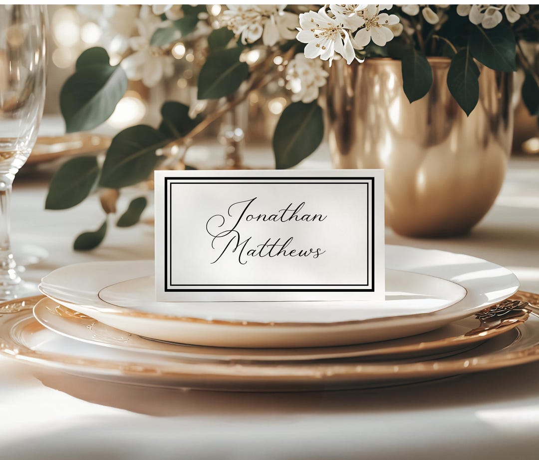 Elegant Place Cards With Border | Wedding Place-cards | Dinner Table ...