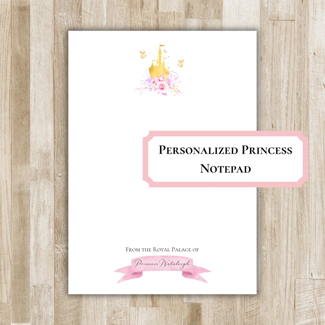 Personalized Princess Notepad | Little Girl Princess Castle Notepad ...