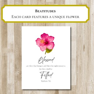 Beatitudes Greeting Cards | Set of 8 Bible Verse Folded Notecards ...