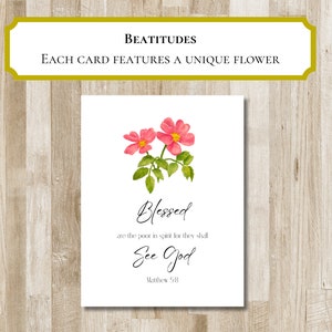 Beatitudes Greeting Cards | Set of 8 Bible Verse Folded Notecards ...