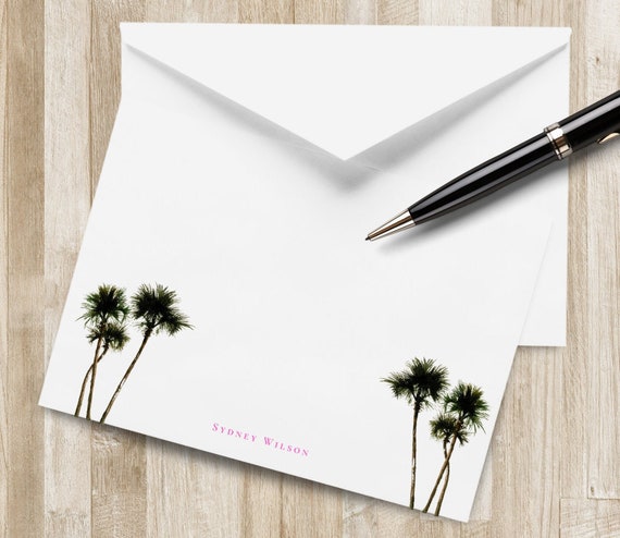 Palm Tree Stationery Set / Personalized Stationary Set - Etsy