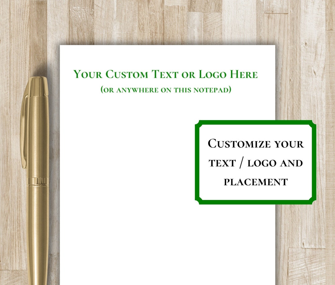 Custom Notepad Customize With Text Logo Graphics Of Your Choice