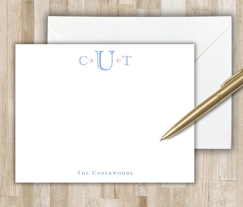 Monogram Stationery Set | Elegant Monogram Stationary | Custom ...