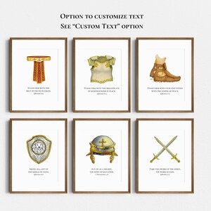 Armor of God Artwork - Set of 6 | Christian Artwork | Bible Verse ...