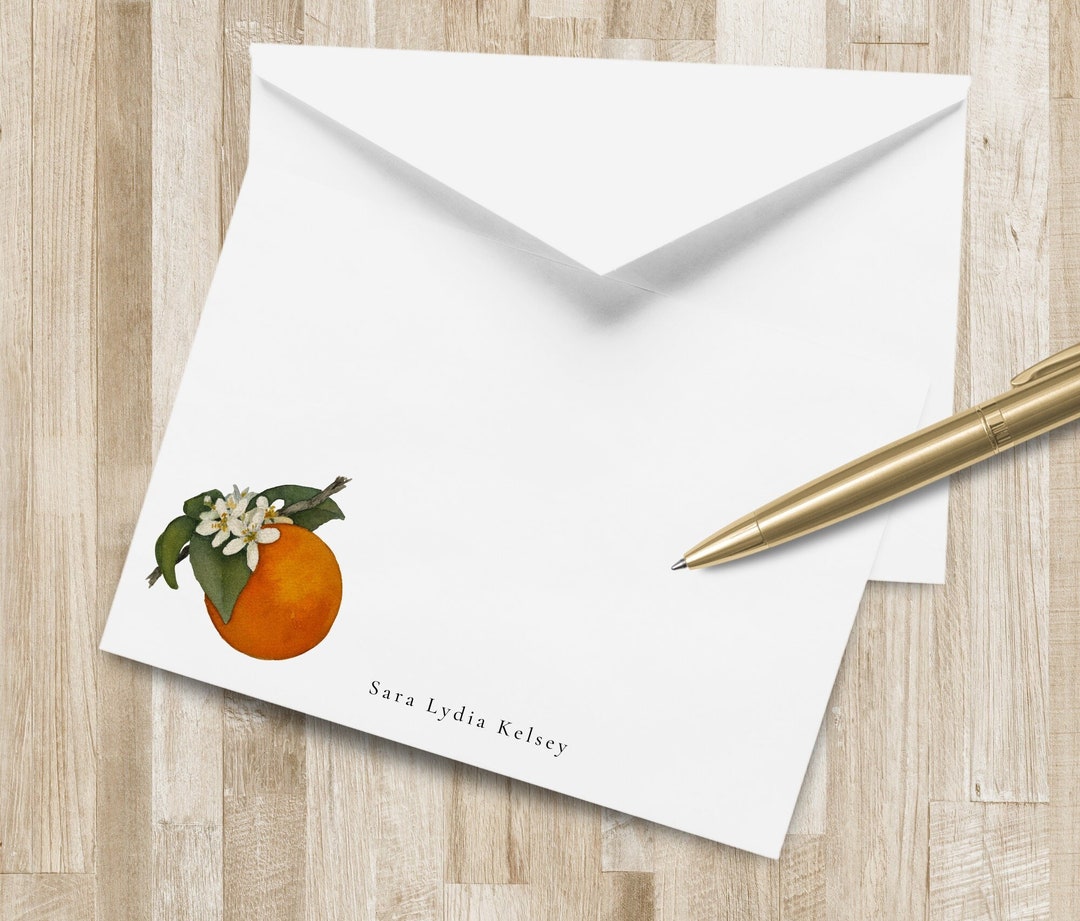 Personalized Orange Blossom Stationery Set / Stationary | Orange ...