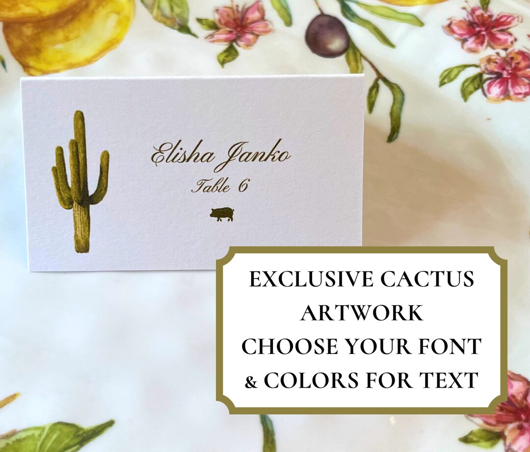 Saguaro Cactus Place-cards | Wedding Placecards | Dinner Table Tents ...