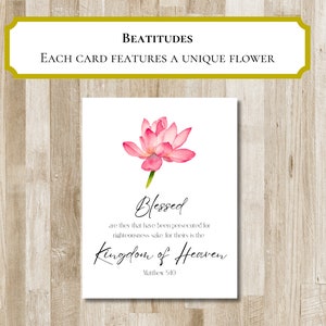 Beatitudes Greeting Cards | Set of 8 Bible Verse Folded Notecards ...
