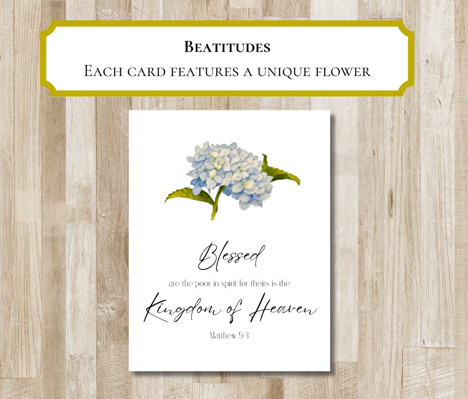 Beatitudes Greeting Cards | Set of 8 Bible Verse Folded Notecards ...