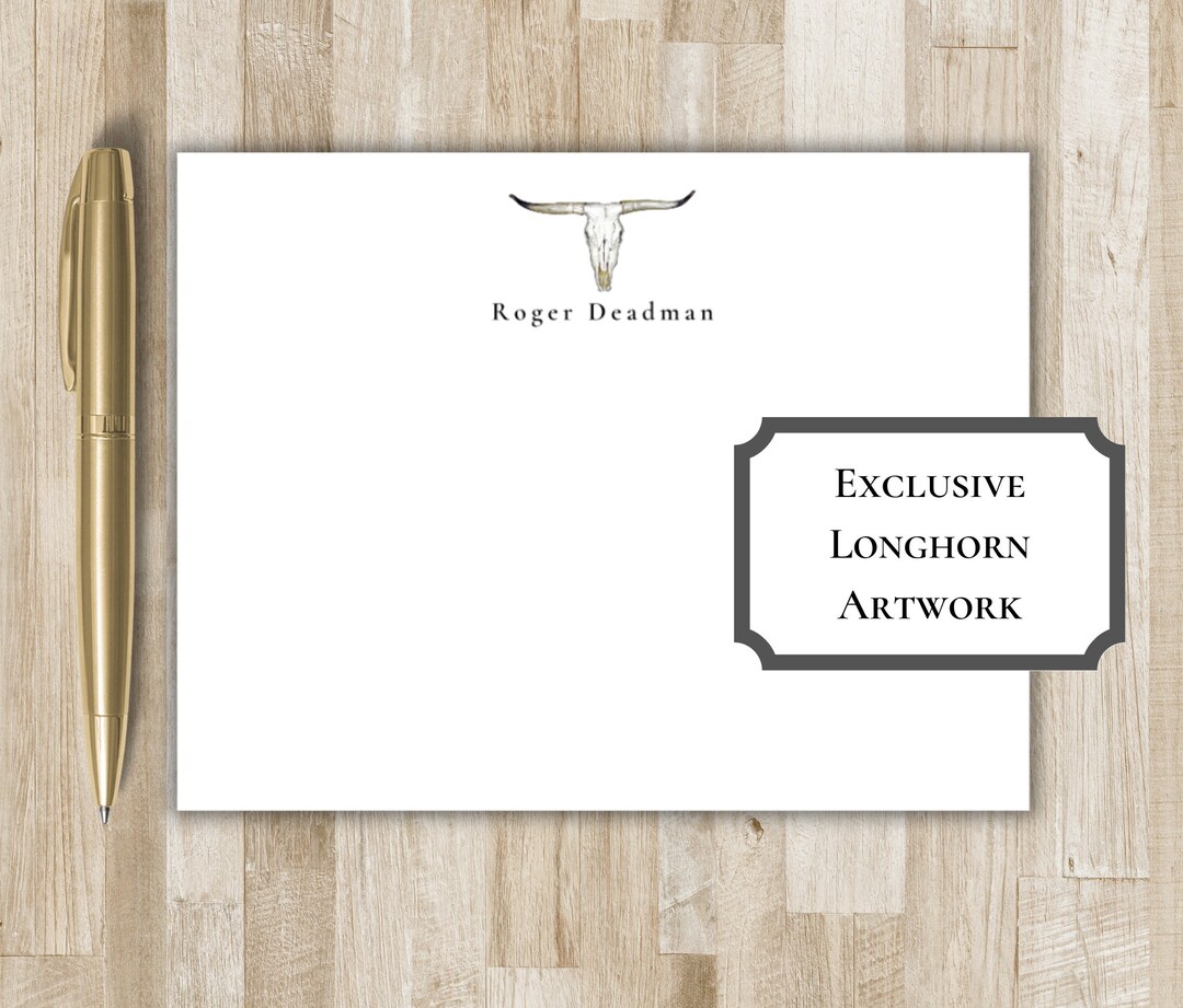 Personalized Longhorn Stationery Set | Texas Longhorn Notecards | Texas ...