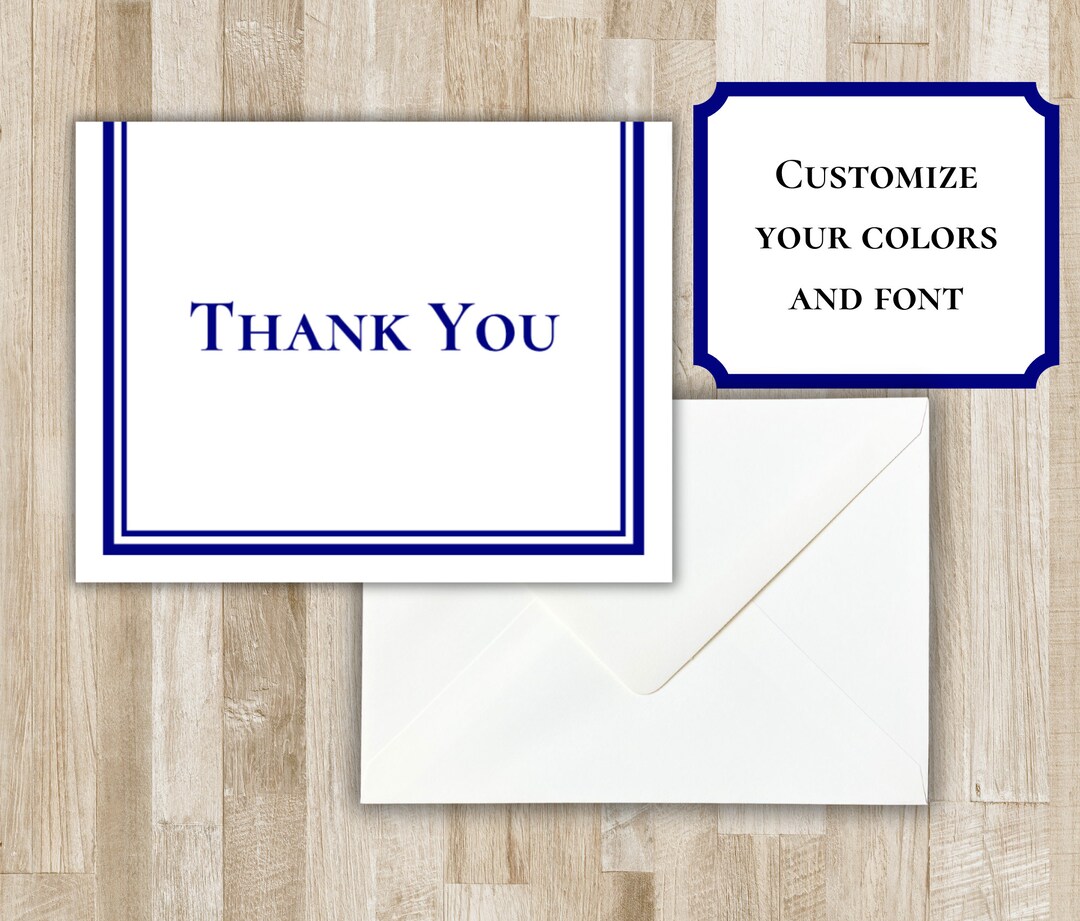 Elegant Thank You Notecards | Folded Thank You Notes | Bordered Thank ...