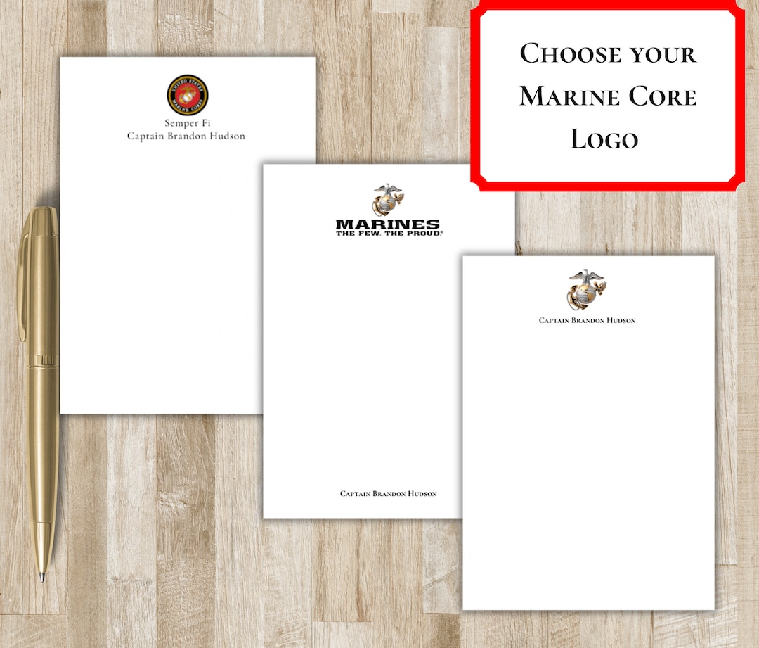 Personalized Marine Corps Seal Notepad USMC Notepad Military Gift ...