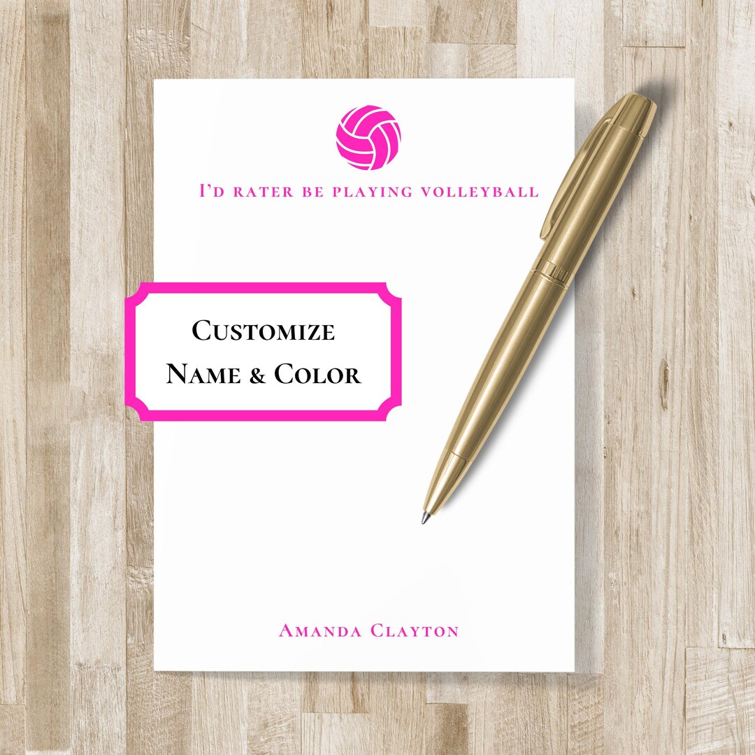 Personalized Volleyball Notepad | Volleyball Gift | Mens & Women's ...