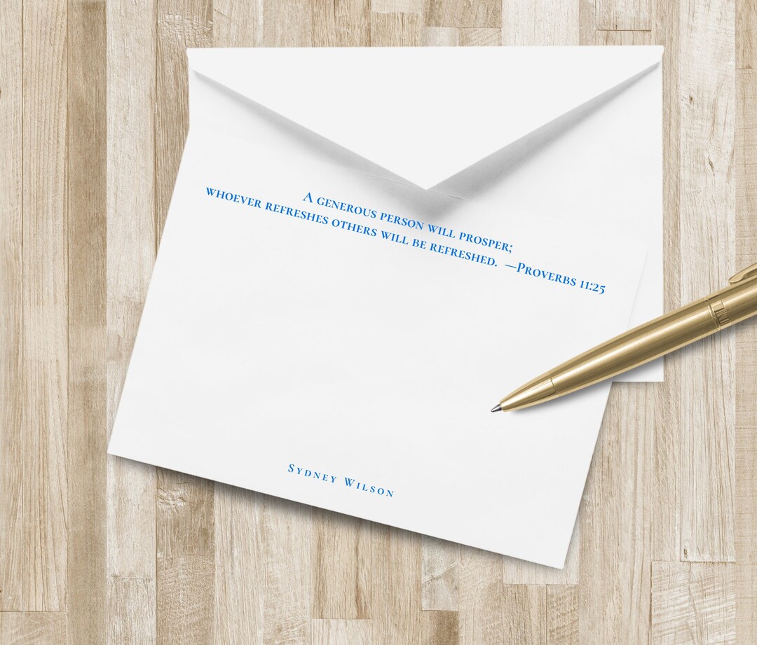 Christian Thank You Notes A Generous Person Will Prosper Proverbs 11:25 ...