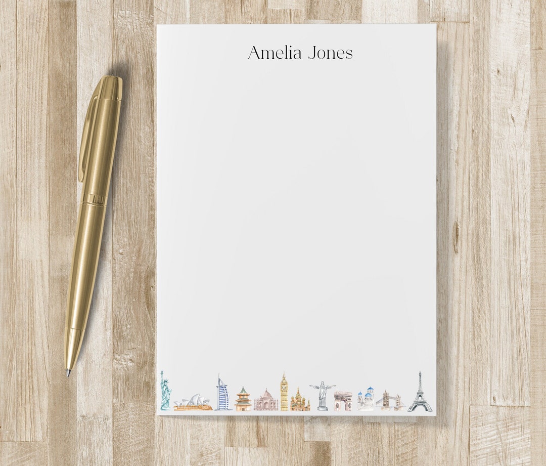 Personalized Cities of the World Notepad | World Traveler Personalized ...