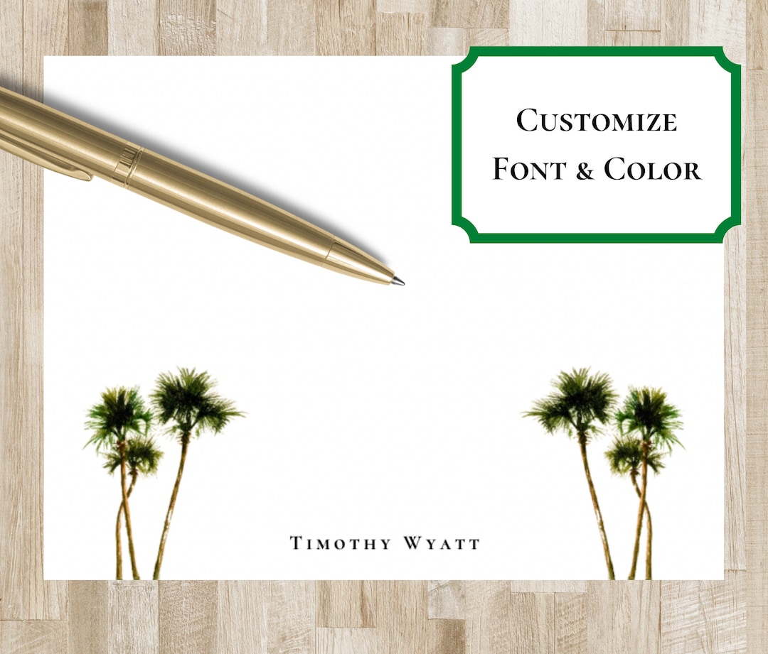 Palm Tree Stationery Set / Personalized Stationary Set | Florida ...