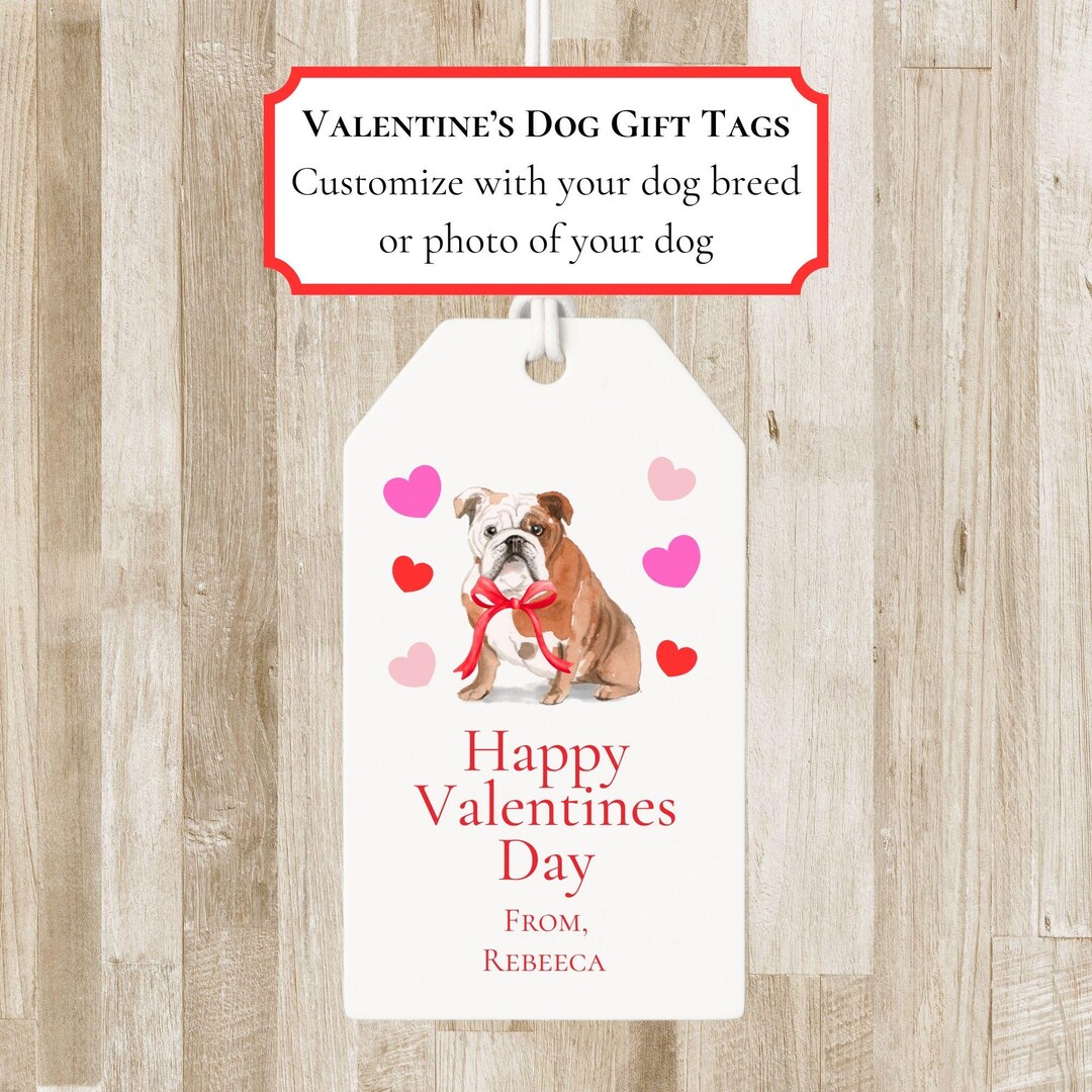 Personalized Valentine's Dog Gift Tags | Customize Your Dog Breed - Etsy