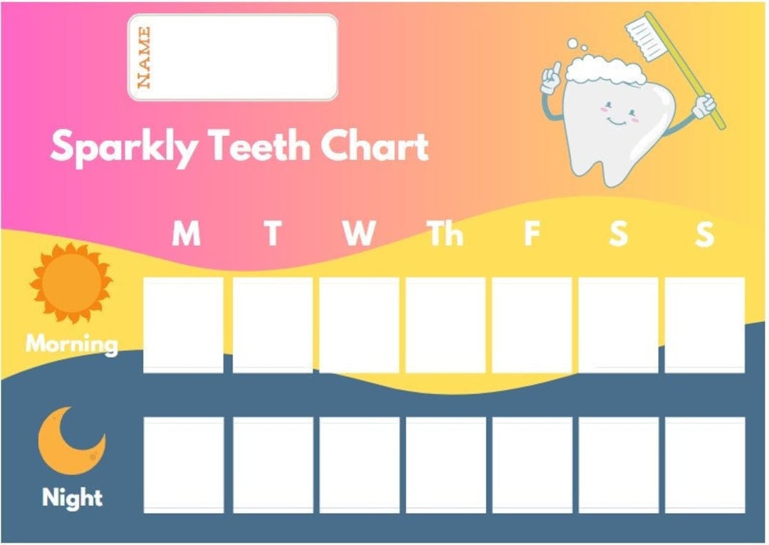 Reward Chart for Brushing Teeth - Etsy