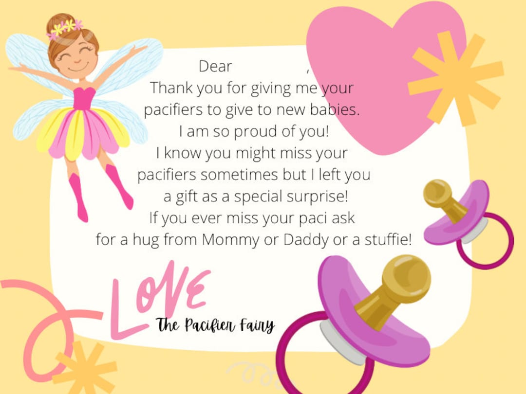 Pacifier Fairy Note - Etsy