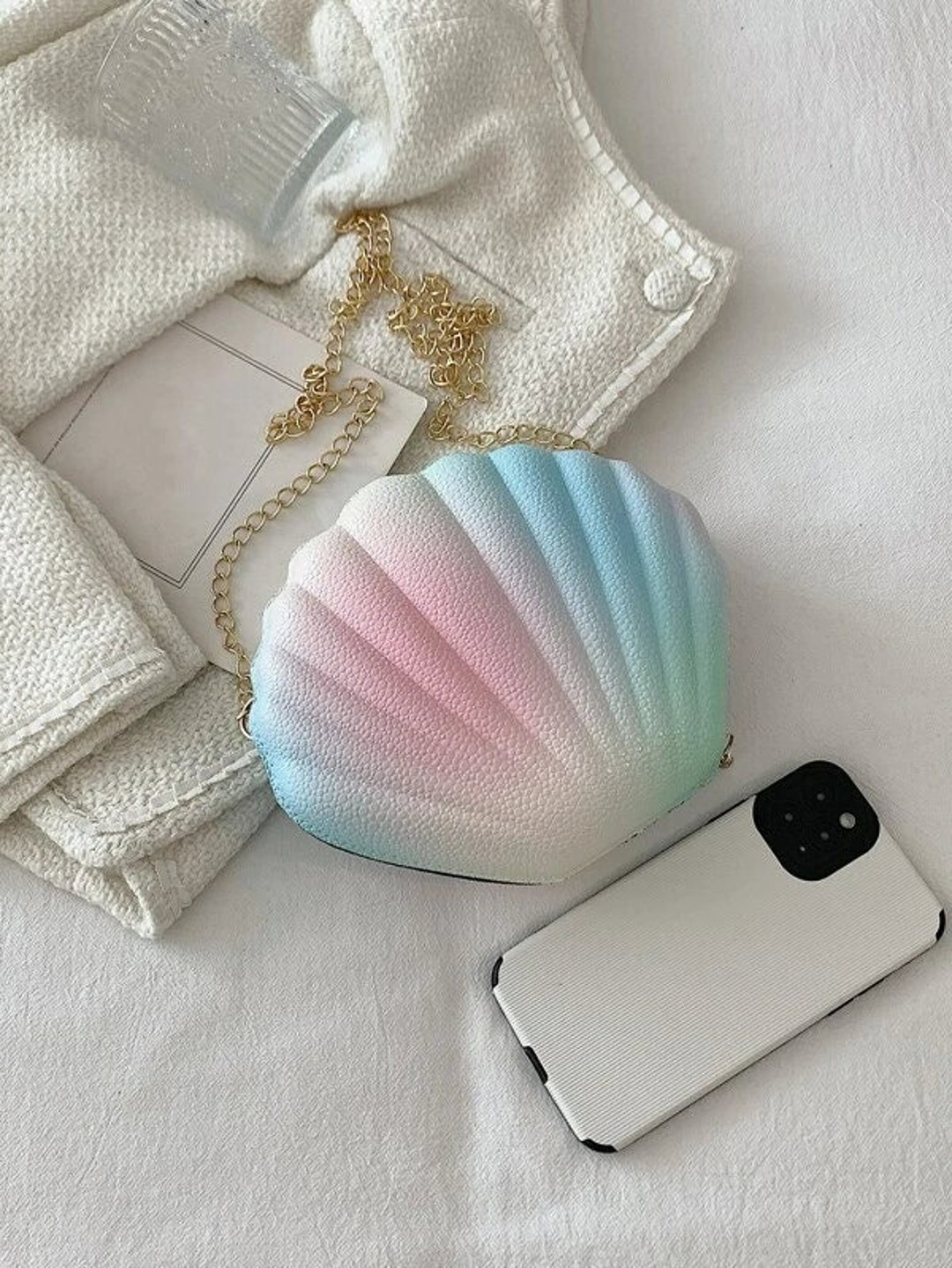 Vintage Seashell Clam Shell Purse Handbag Clutch Mermaid - Etsy