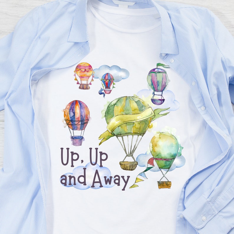 Hot Air Balloon PNG, up up and Away, Watercolor Design, Adventure ...