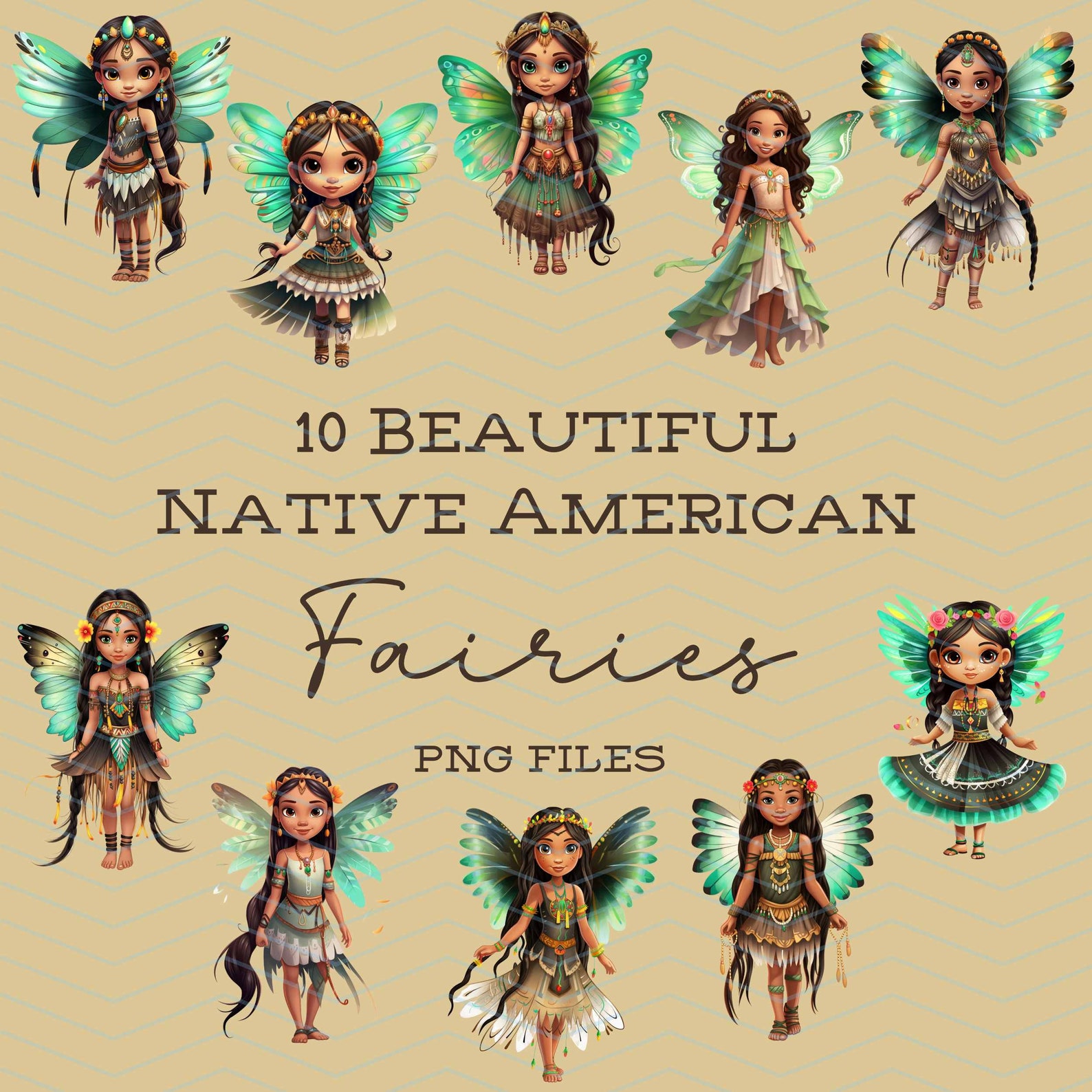 Fairy PNG, Set of 10, Native American Girls PNG, Pretty Fairy Pngs ...