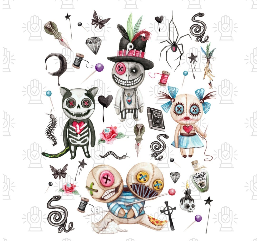 Cute Voodoo Kids PNG, Creepy Doll, Horror Doll, Spooky Vibes, Skeleton ...