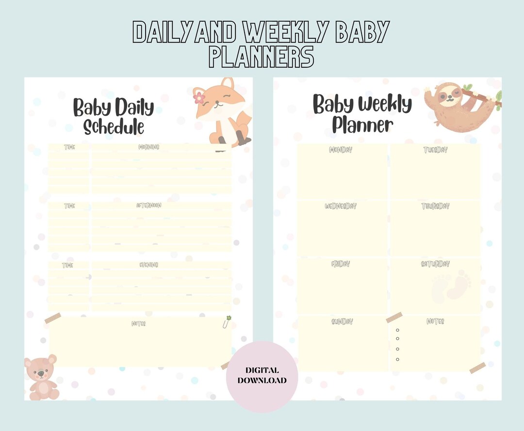 Baby Planners - Daily and Weekly Planners - Etsy