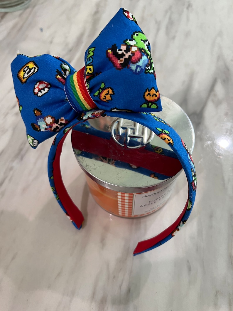 Mario Bro’s Puffy Bow Headband Various Fabrics - Etsy