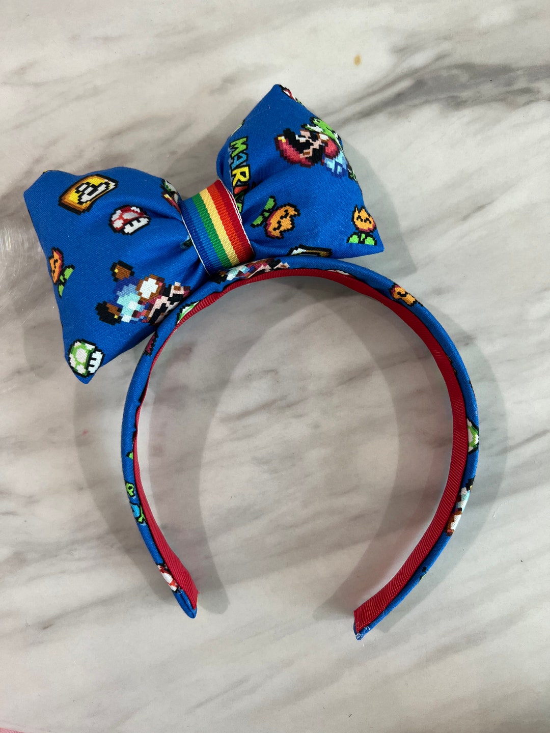 Mario Bro’s Puffy Bow Headband Various Fabrics - Etsy