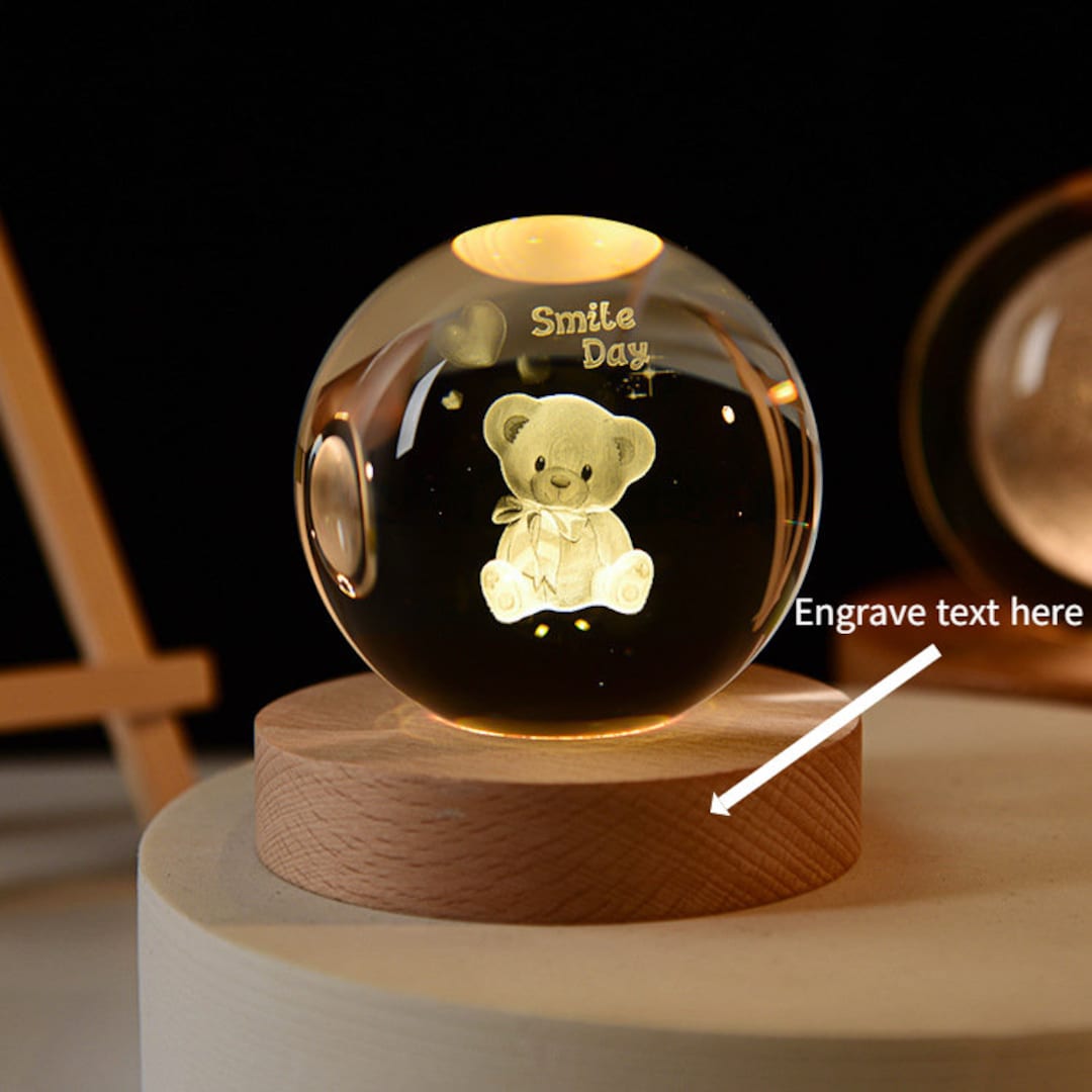 Personalized Crystal Ball/3d Crystal Ball With Light/rose Crystal ...