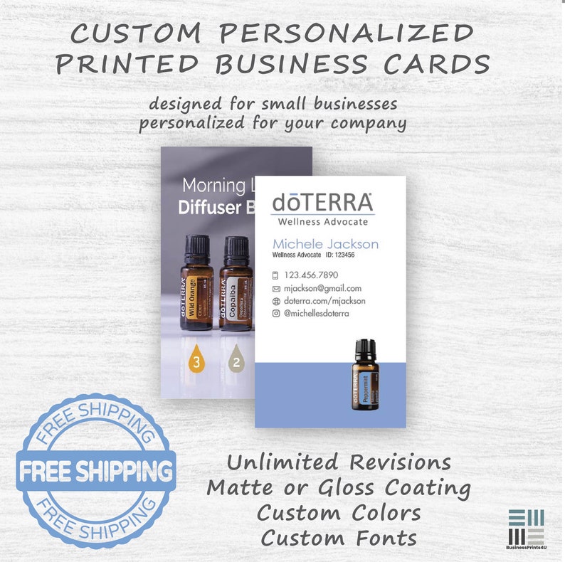 Doterra Consultant Printed Business Cards Small Business Card Design ...