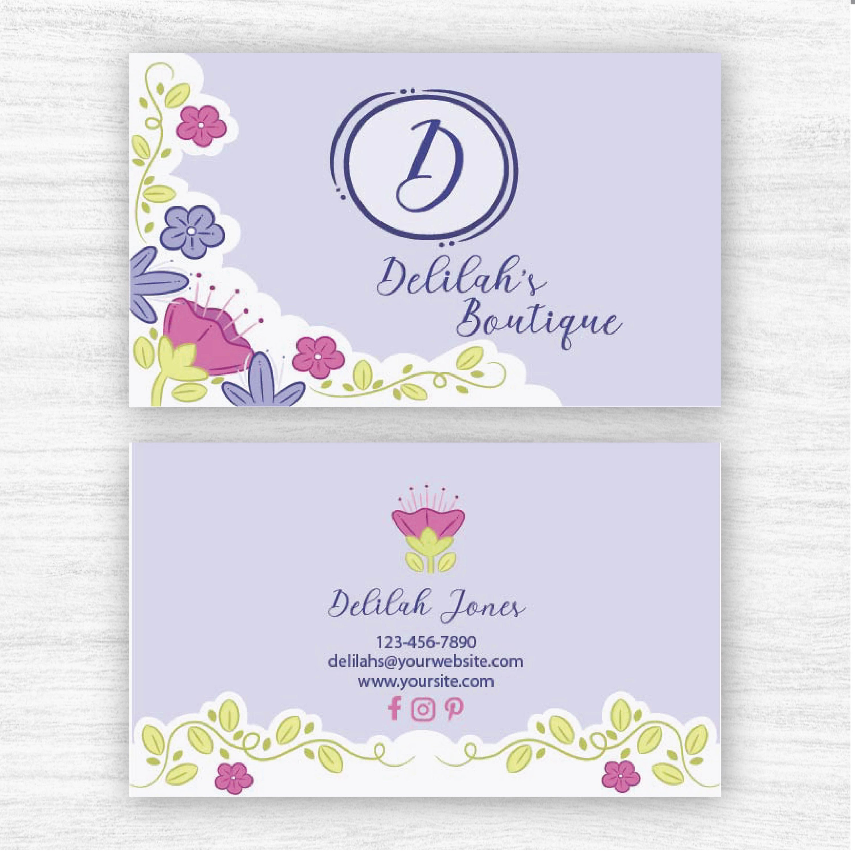 Personalized Printed Business Cards | Boutique Consignment Card Design ...