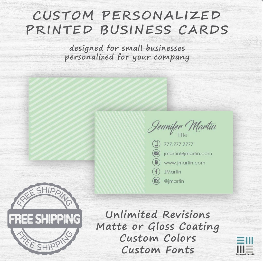 Personalized Printed Business Cards | Small Business Card Design | 2 ...