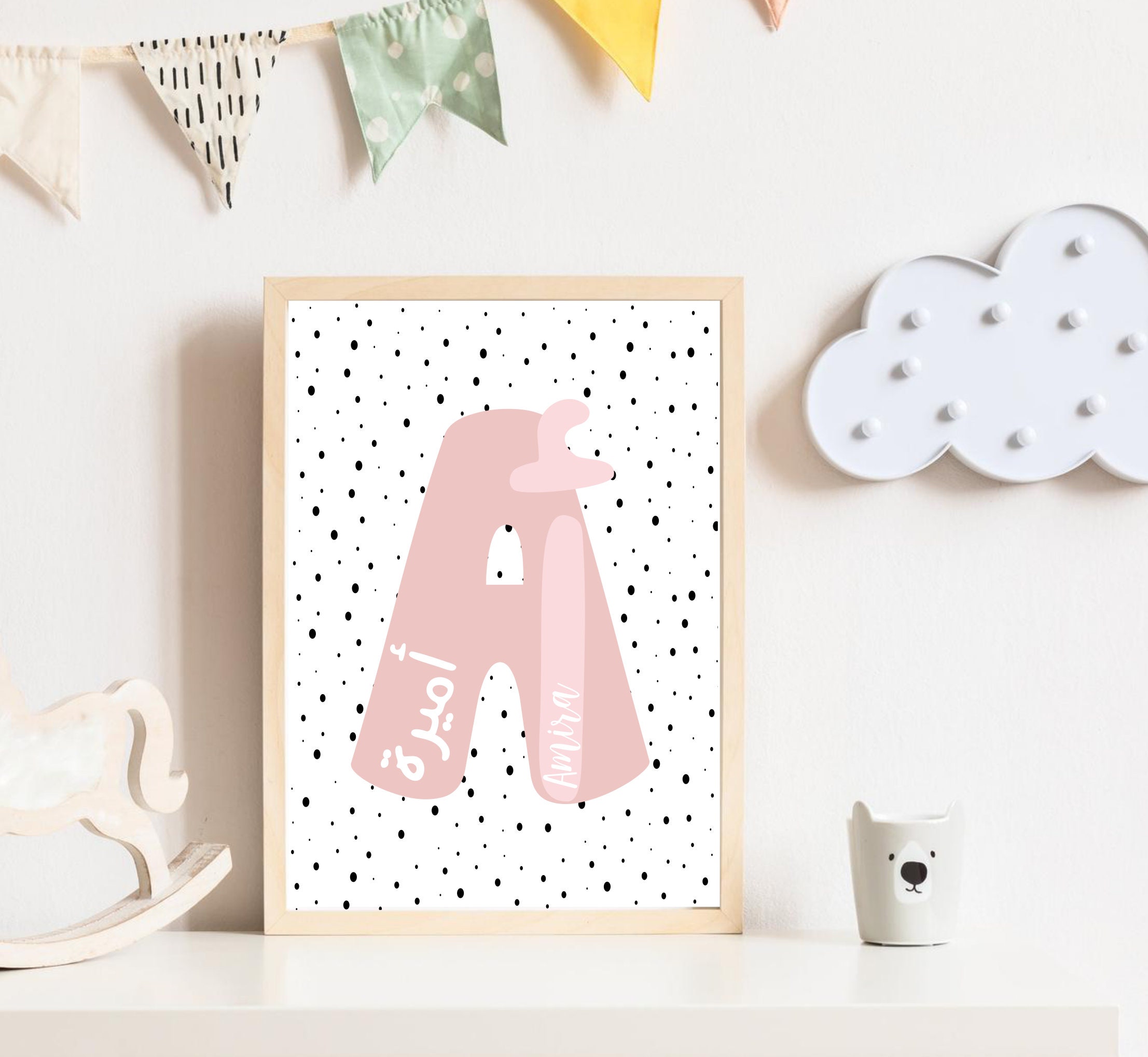 Personalised Islamic Nursery Prints Set of 3, Islamic Baby Name Print ...