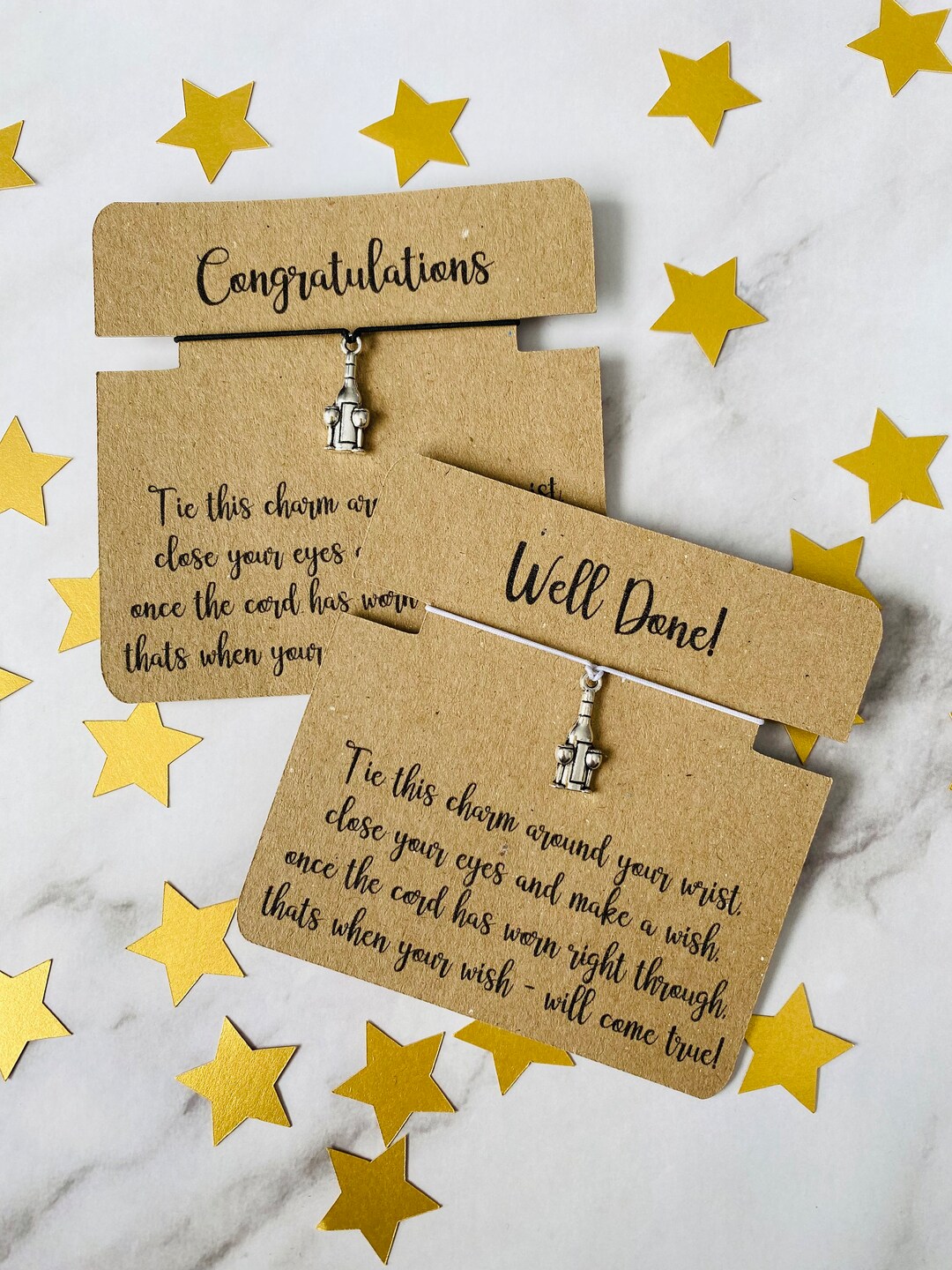 Congratulations Gift / Well Done Token Gift - Charm Wish Bracelet ...