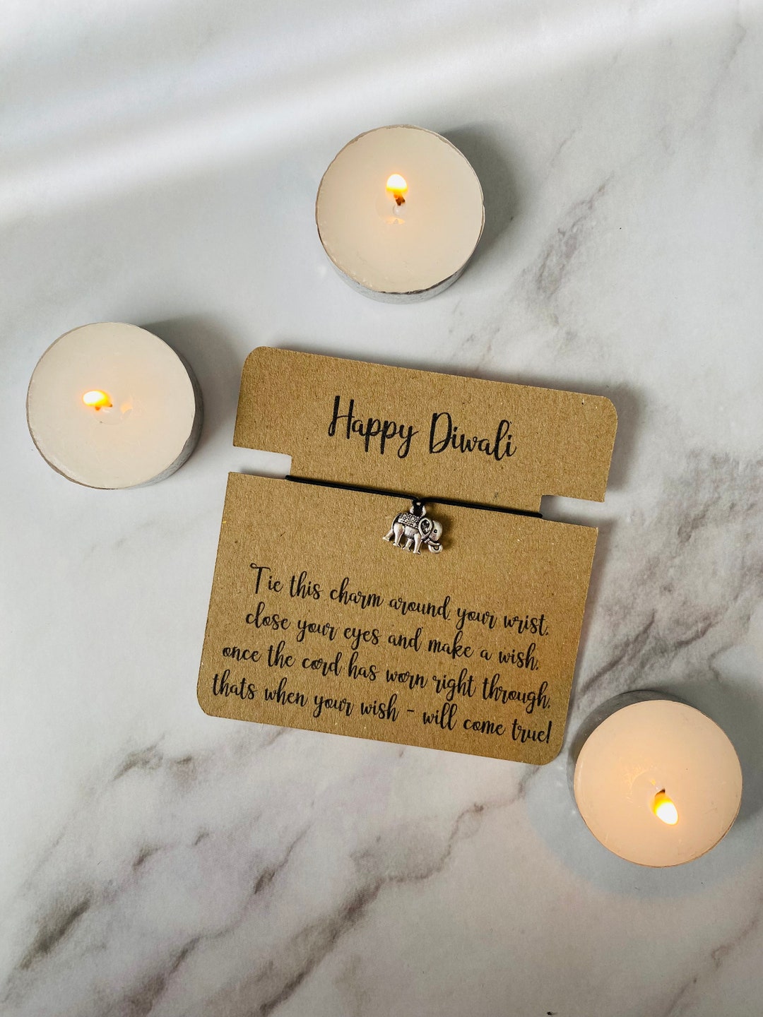 Diwali Gift, Diwali Wish Bracelet - Choice of Charm and Colour - Etsy UK