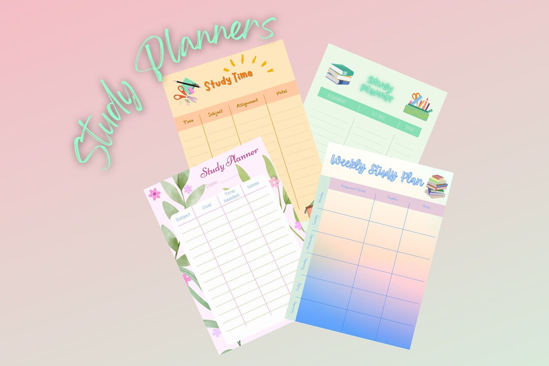 Study Planner Study Plan Canva Template Canva Planner - Etsy Canada