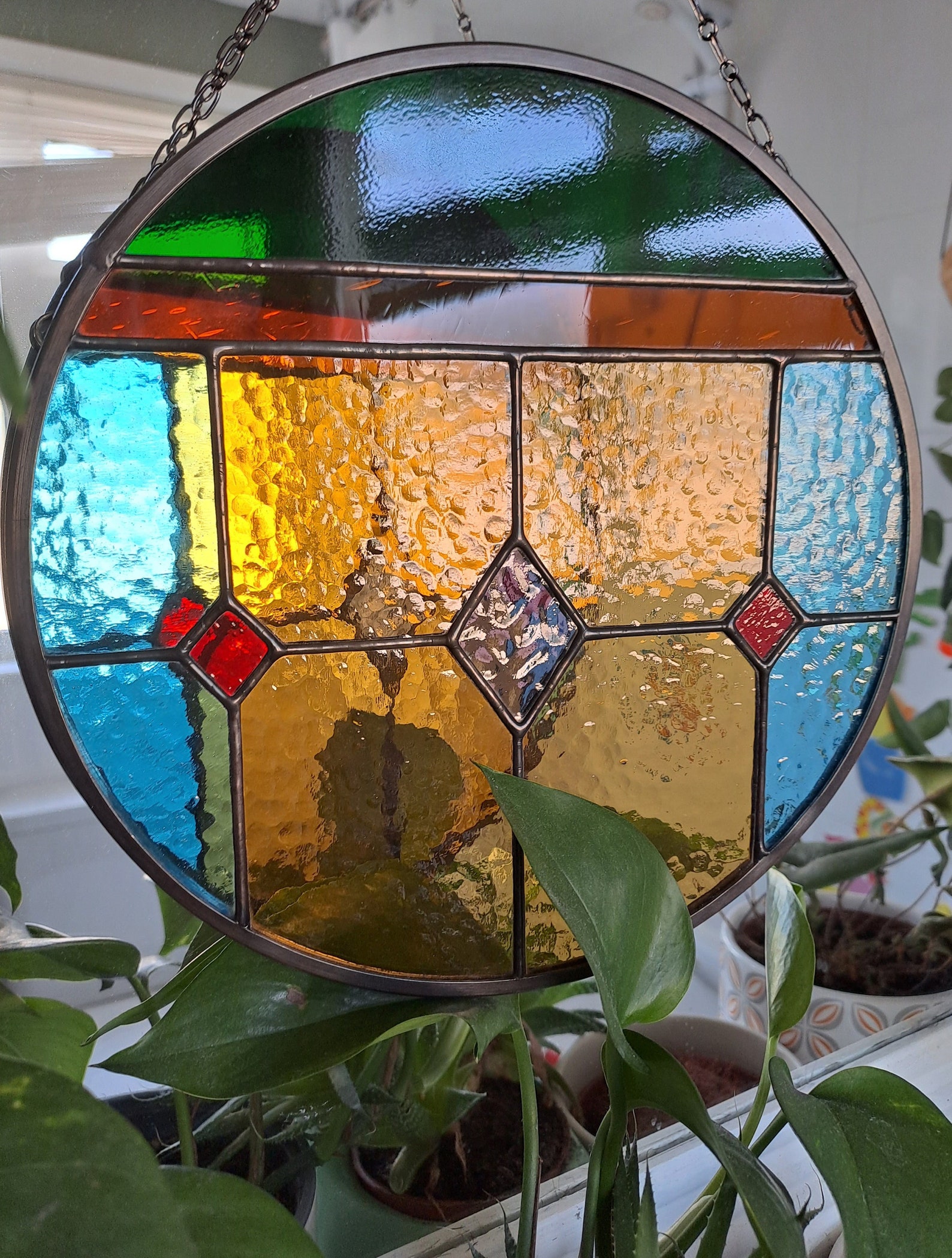 Bluey Inspired Real Stained Glass Suncatcher Blue, Pink or Purple ...