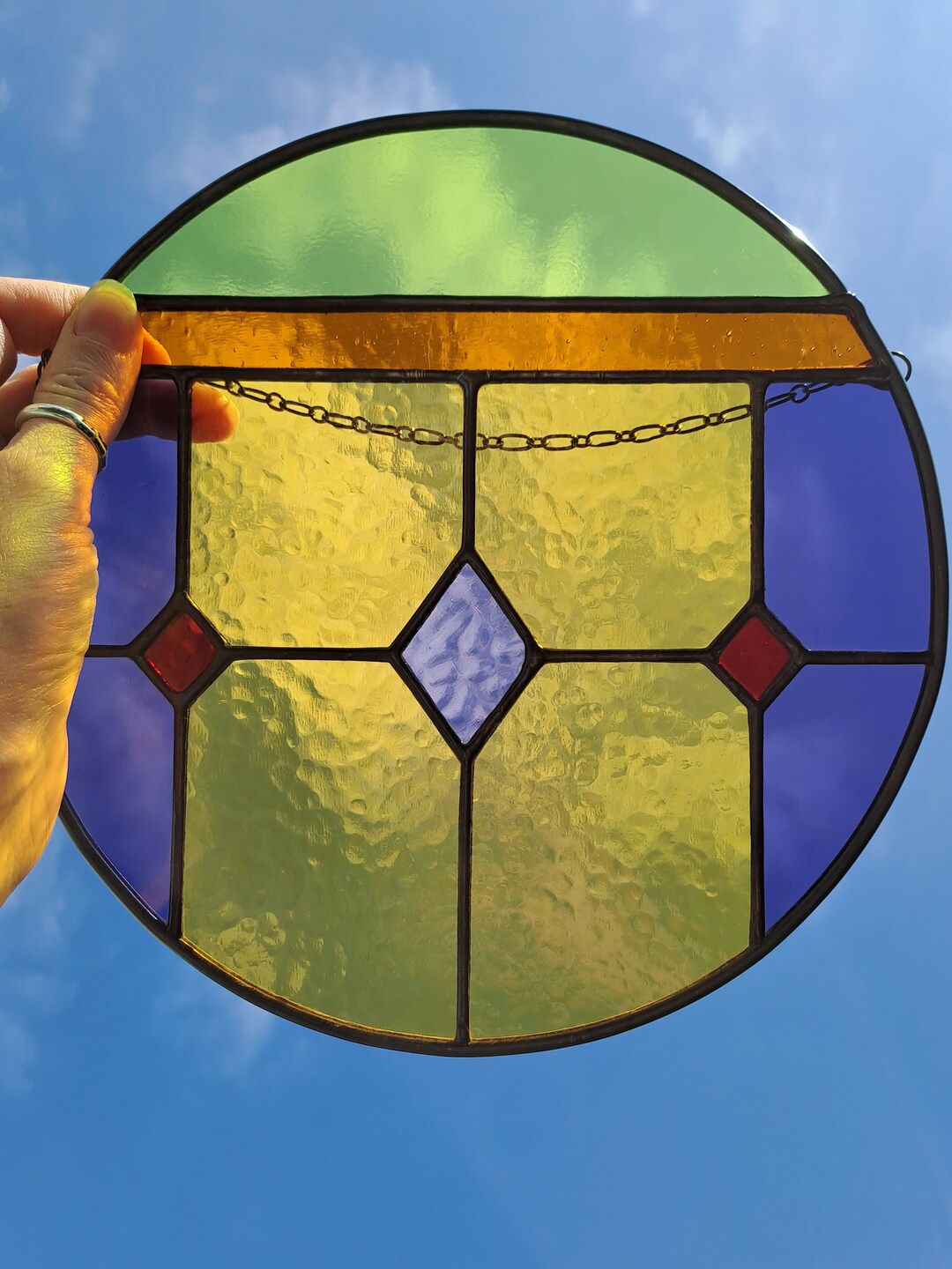 Bluey Inspired Stained Glass Suncatcher - Purple Window Panel Unique ...