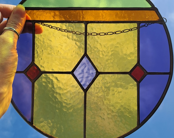 Bluey Inspired Stained Glass Suncatcher - Purple Window Panel Unique ...