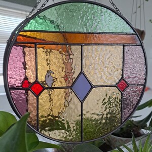 Bluey Inspired Real Stained Glass Suncatcher Blue, Pink or Purple ...