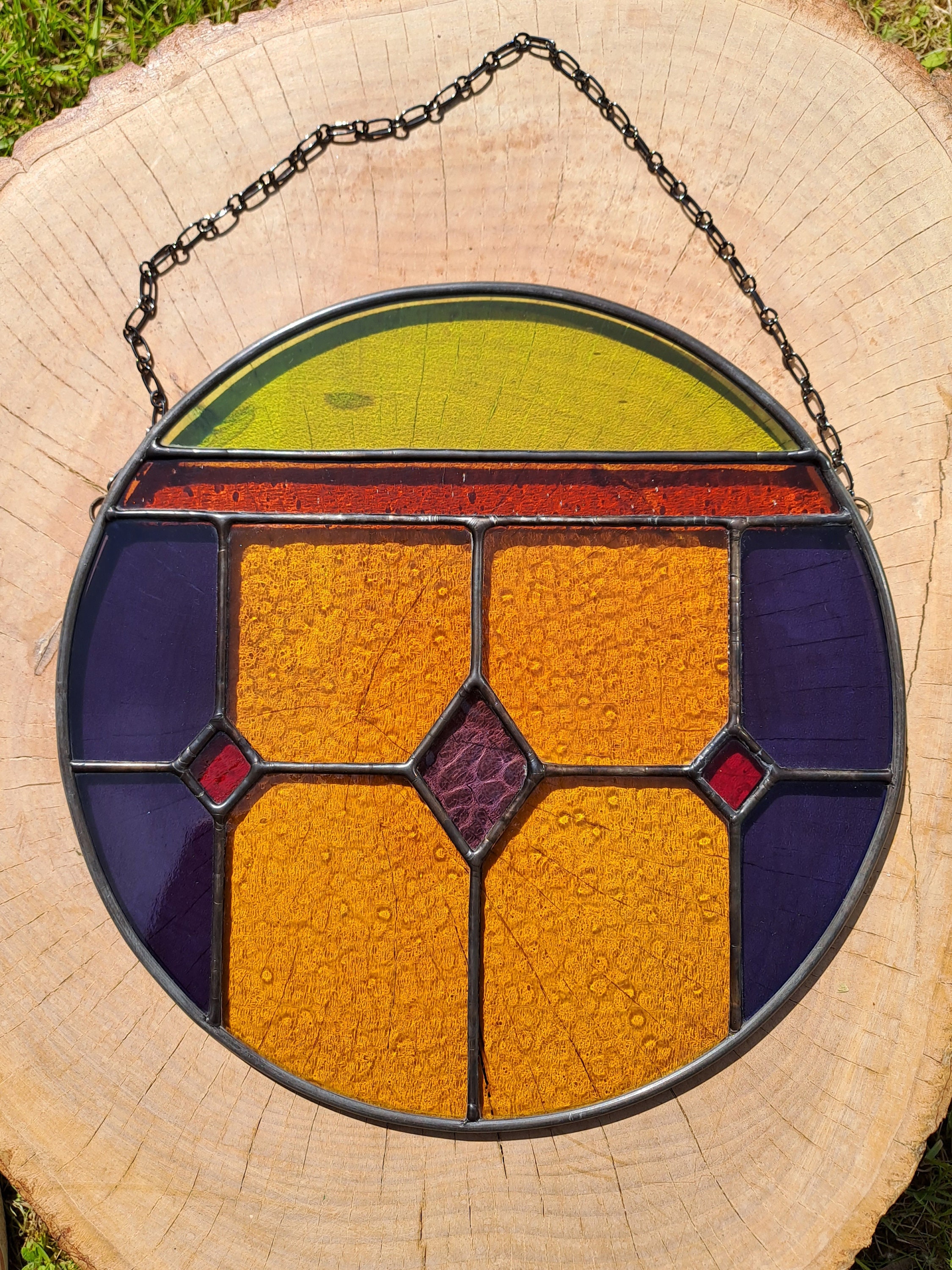 Bluey Inspired Stained Glass Suncatcher Purple Blue or Pink - Etsy UK