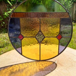 Bluey Inspired Stained Glass Suncatcher - Purple Window Panel Unique ...